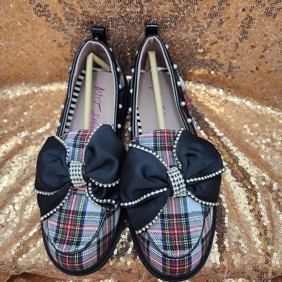 Betsey Johnson | Shoes | Betsey Johnson Kids Plaid Faux Pearl ...